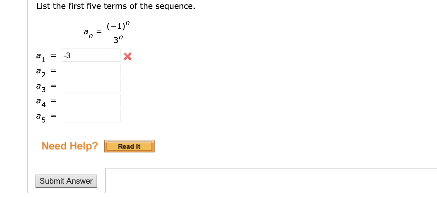 Solved List the first five terms of the | Chegg.com