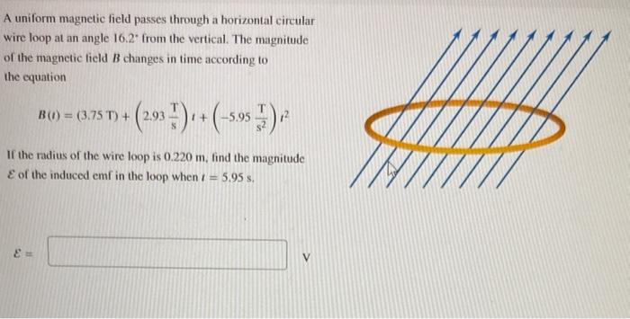 Solved A uniform magnetic field passes through a horizontal | Chegg.com