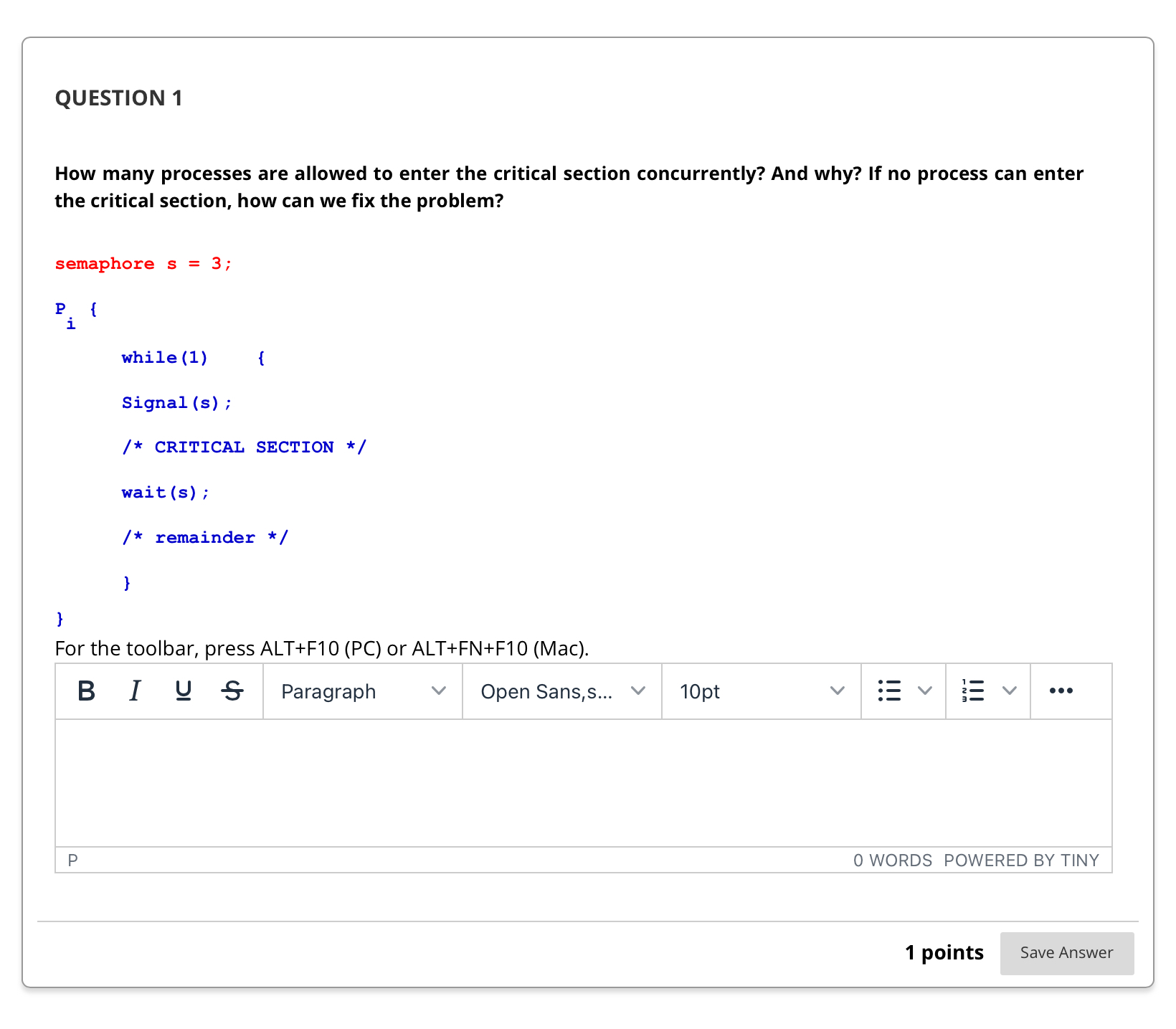 Solved QUESTION 1How many processes are allowed to enter the | Chegg.com