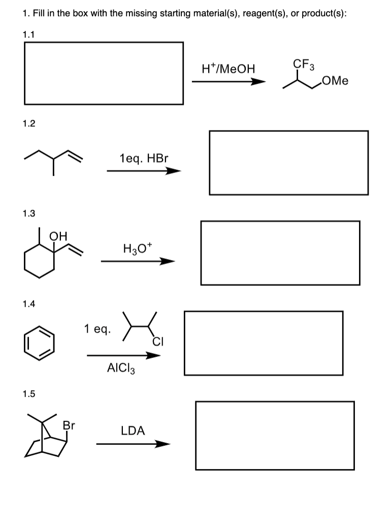 Solved Fill in the box with the missing starting | Chegg.com