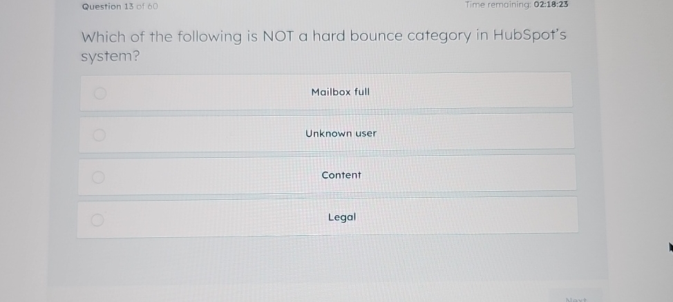 Solved Question 13 ﻿of 60Time remaining: 02:18:23Which of | Chegg.com