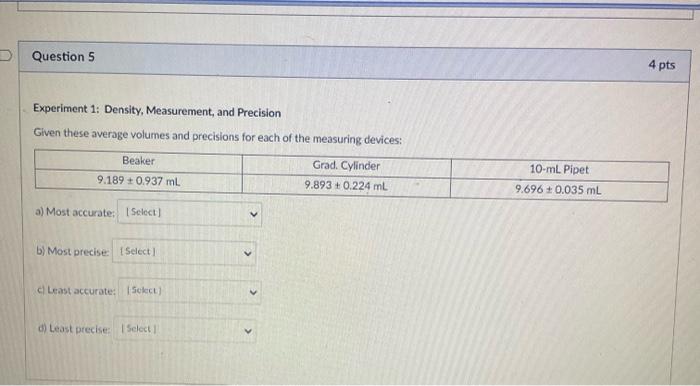 [Solved]: Experiment 1: Density, Measurement, and Precision