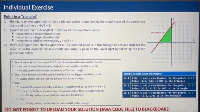 Solved plane and the line y=4x/3+4. A point lies within this | Chegg.com