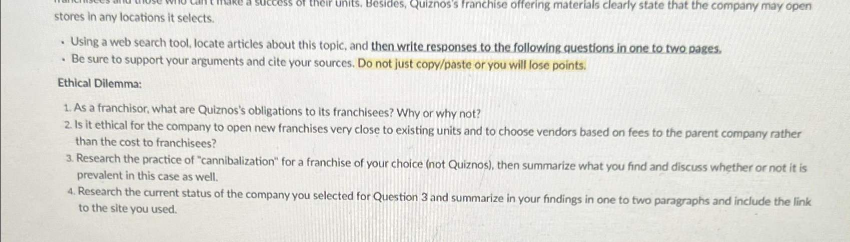 Solved stores in any locations it selects.Using a web search | Chegg.com