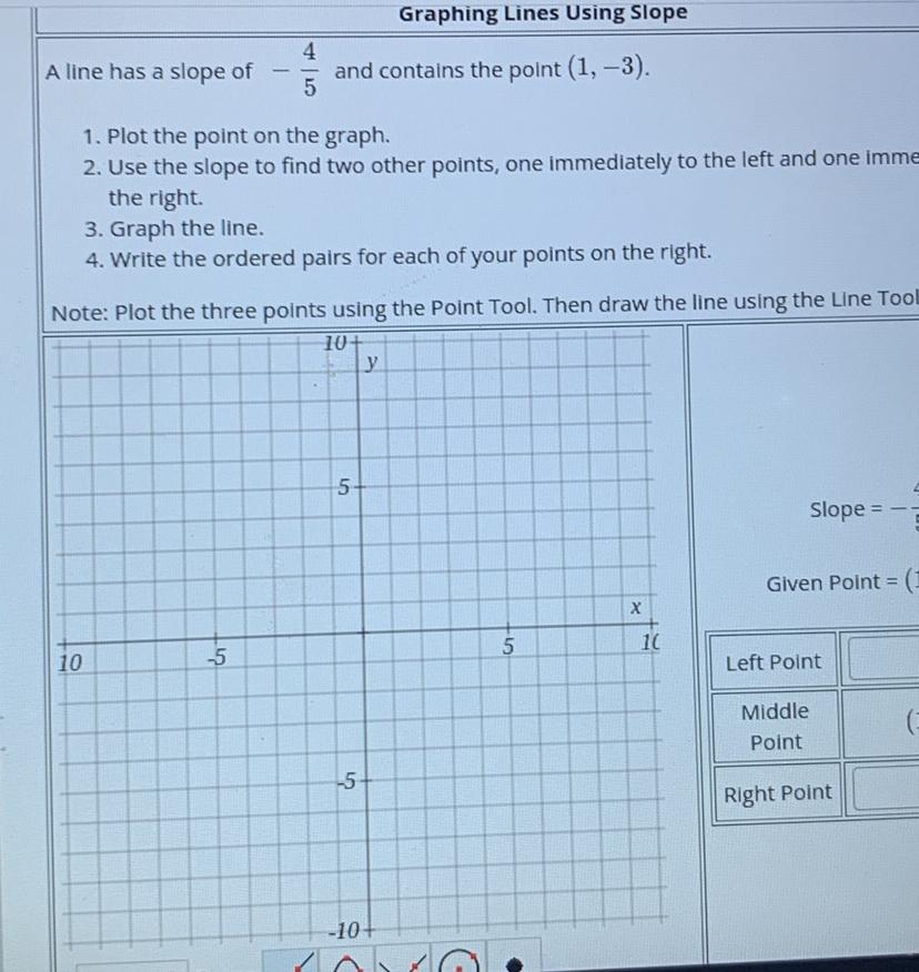 Solved Graphing Lines Using SlopeA line has a slope of -45 | Chegg.com