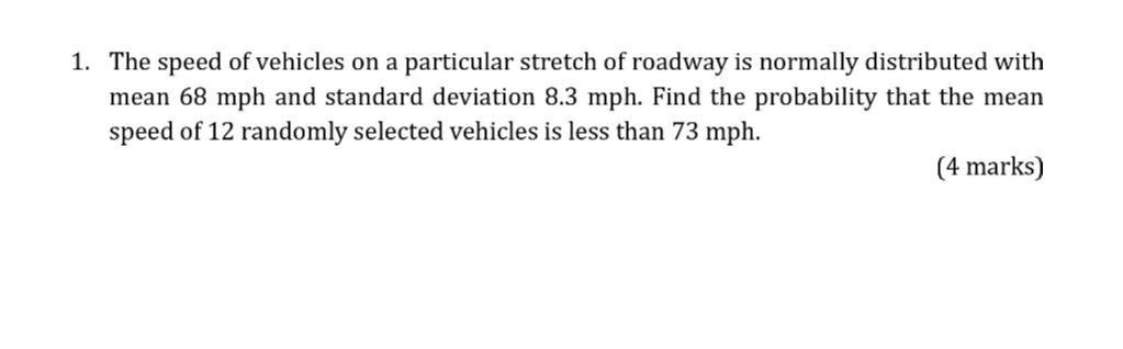 Solved The speed of vehicles on a particular stretch of | Chegg.com