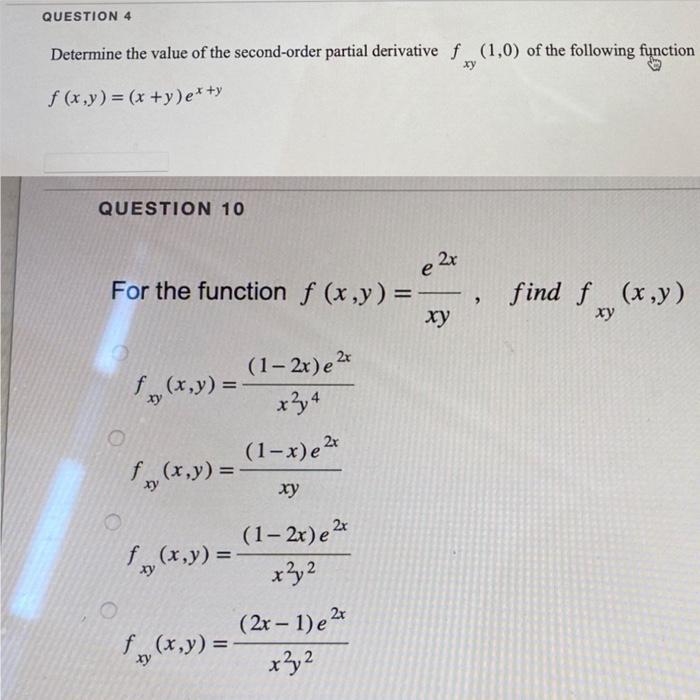 Solved Determine the value of the second-order partial | Chegg.com