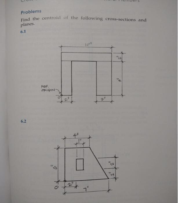 Solved Problems Find the centroid of the following | Chegg.com