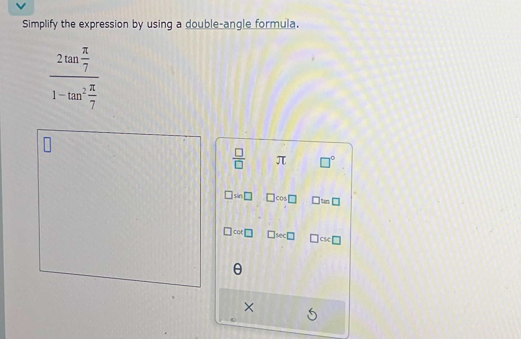 Solved Simplify the expression by using a double-angle | Chegg.com