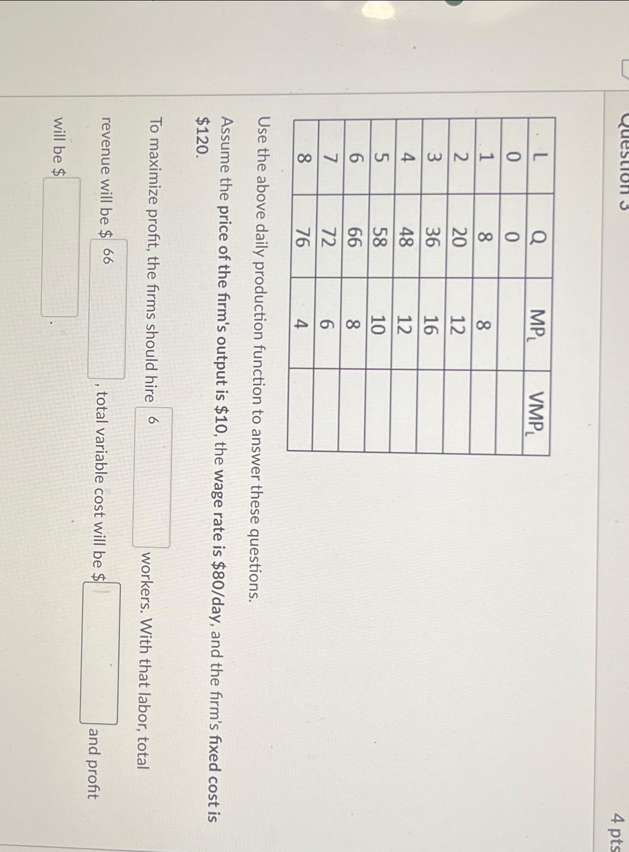 \table[[L,Q,MPL,VMPL | Chegg.com