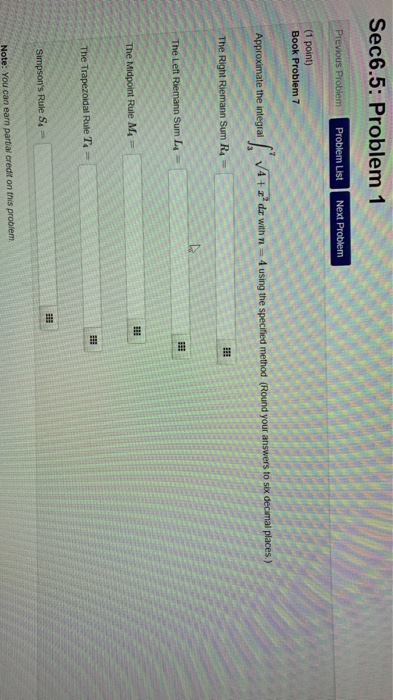 Solved Sec6.5: Problem 1 Previous Problem Problem List Next | Chegg.com