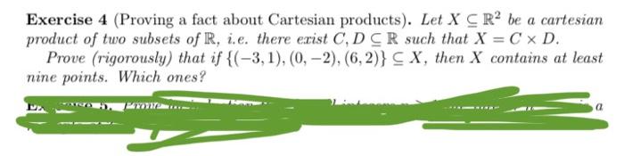 Solved Exercise 4 (Proving a fact about Cartesian products). | Chegg.com