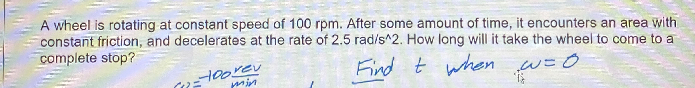 Solved A wheel is rotating at constant speed of 100rpm. | Chegg.com