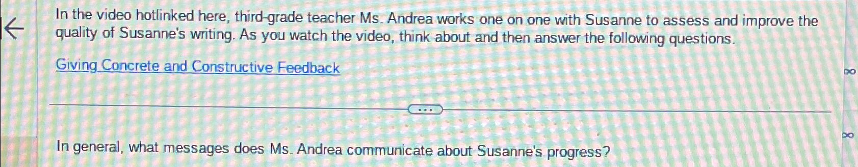 Solved In the video hotlinked here, third-grade teacher Ms. | Chegg.com
