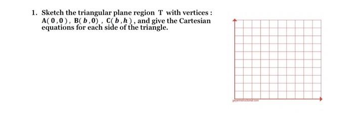 Solved 1. Sketch the triangular plane region T with vertices | Chegg.com