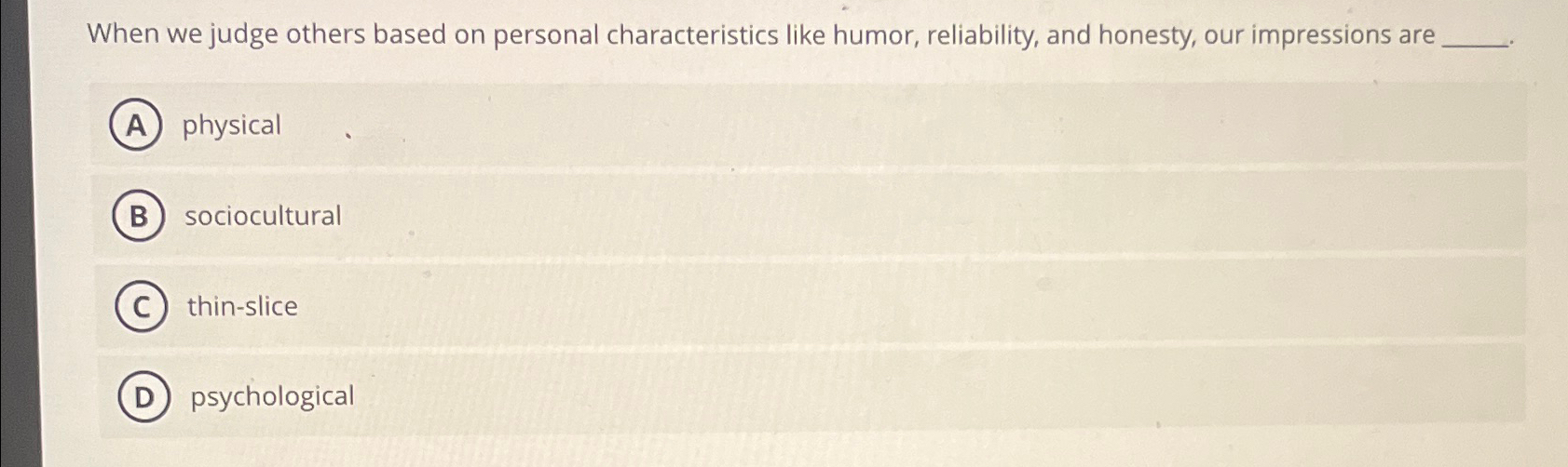 Solved When we judge others based on personal | Chegg.com