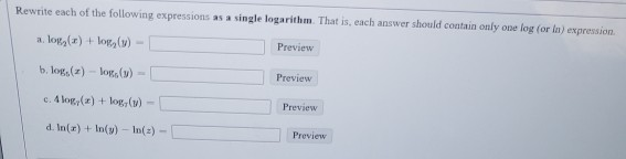 Solved Rewrite each of the following expressions as a single | Chegg.com