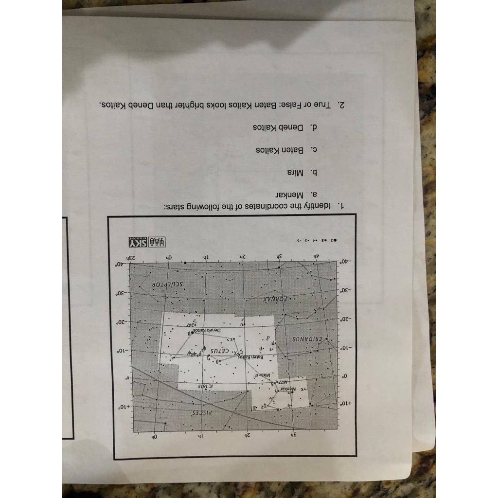 Solved Identify the coordinates of the tollowing stars:a. | Chegg.com