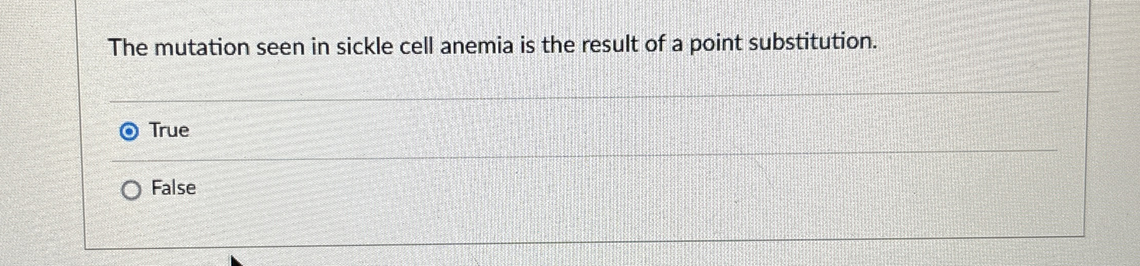 Solved The mutation seen in sickle cell anemia is the result | Chegg.com