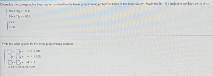 Solved Determine the corresponding linear system and restate | Chegg.com