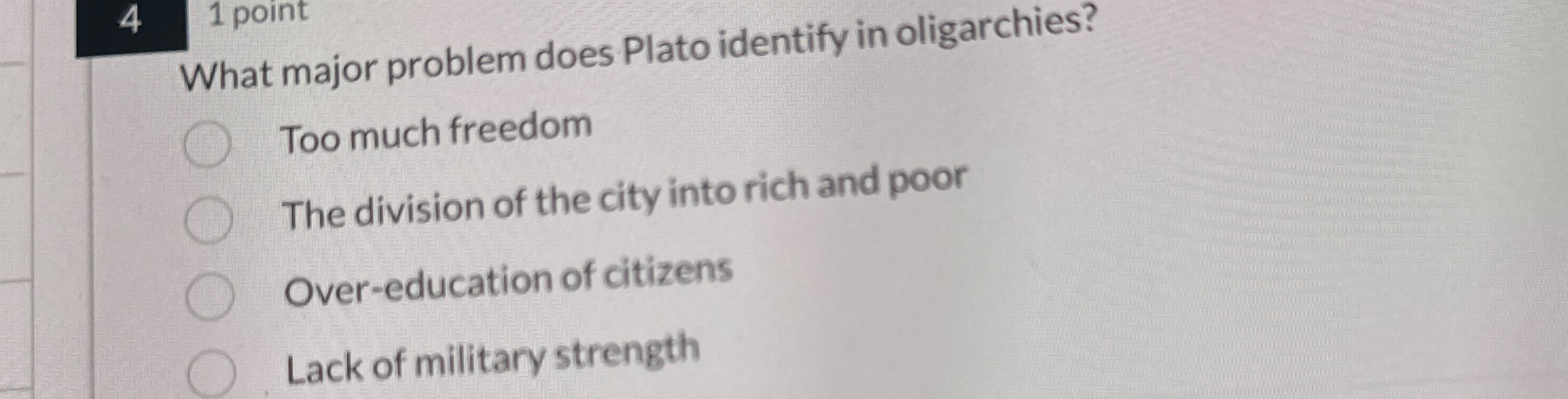 Solved 41 ﻿pointWhat major problem does Plato identify in | Chegg.com