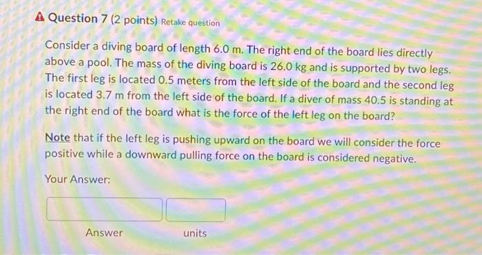 Solved A Question 7 (2 points) Retake question Consider a | Chegg.com