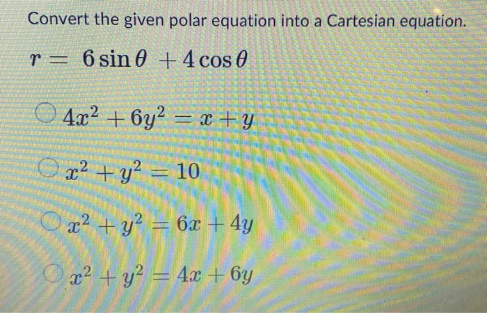 Solved Which of the following gives the Cartesian form of | Chegg.com