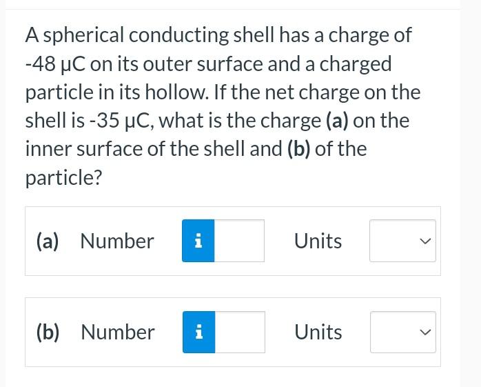 Solved A spherical conducting shell has a charge of −48μC on | Chegg.com