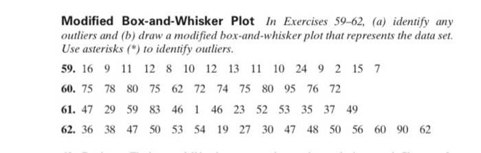Solved Modified Box-and-Whisker Plot In Exercises 59-62, (a) | Chegg.com