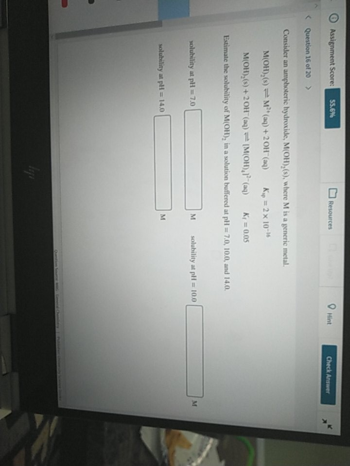 Solved - Assignment Score: 55.6% Resources Hint Check Answer | Chegg.com