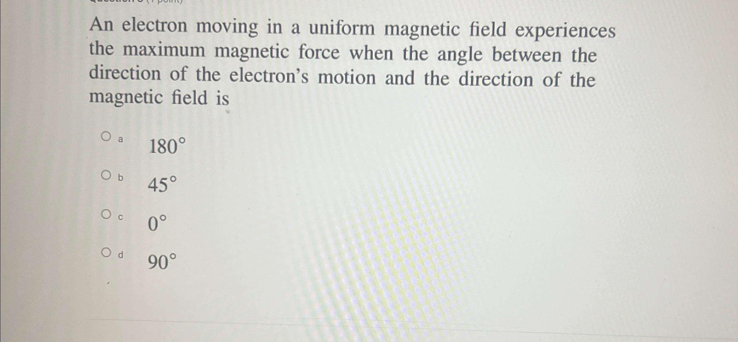 Solved An electron moving in a uniform magnetic field | Chegg.com