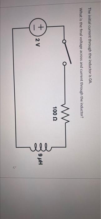 Solved The initial current through the inductor is OA. What | Chegg.com