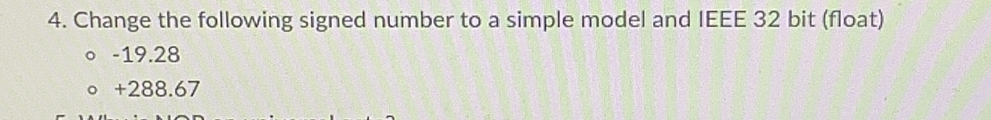 Solved Change the following signed number to a simple model | Chegg.com