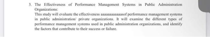 Solved Study of The Effectiveness of Performance Management | Chegg.com