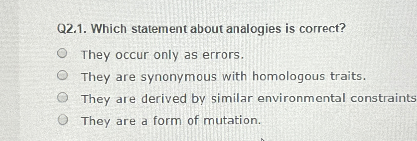 Solved Q21. ﻿Which statement about analogies is correct?They | Chegg.com