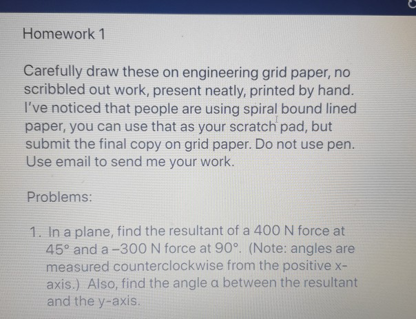 Solved Homework 1 Carefully draw these on engineering grid | Chegg.com