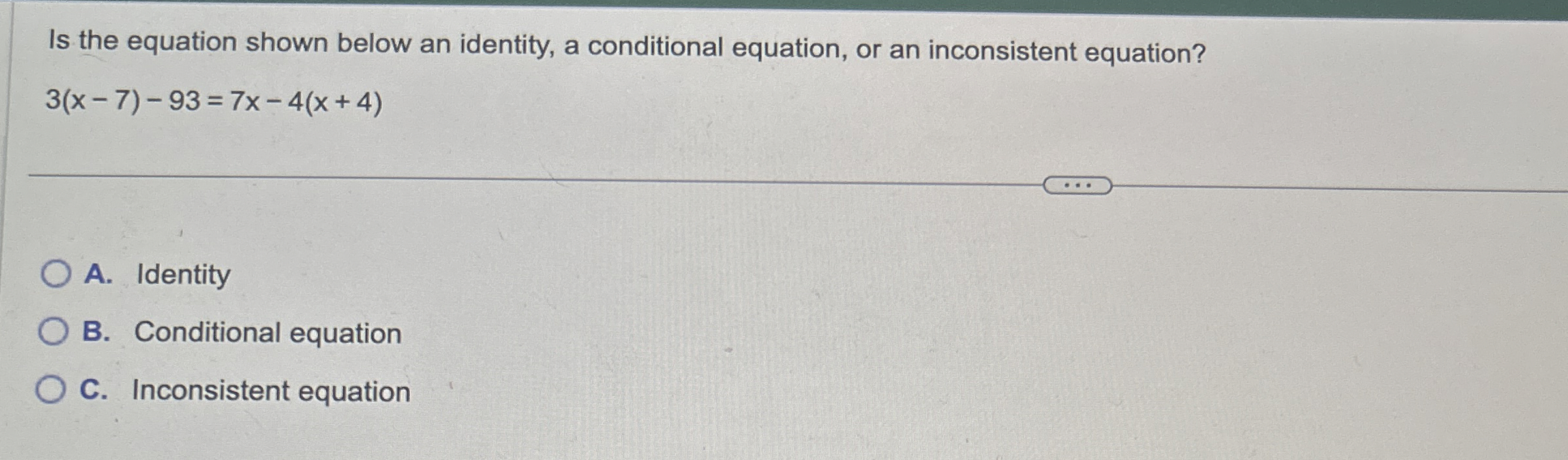 Solved Is the equation shown below an identity, a | Chegg.com