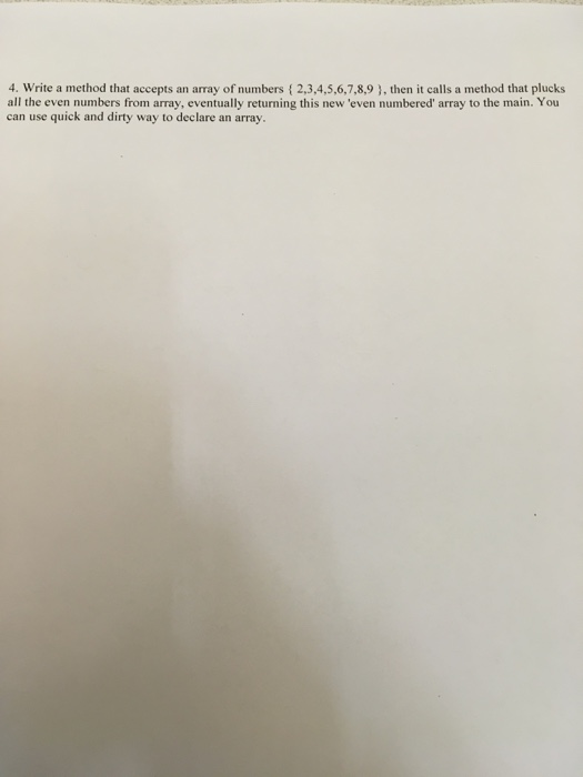 Solved 4. Write a method that accepts an array of numbers { | Chegg.com