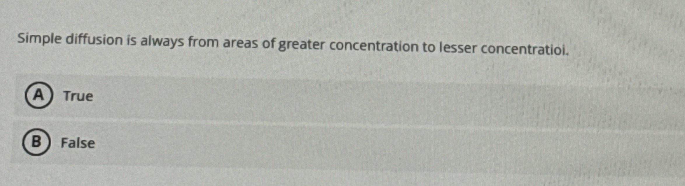 Solved Simple diffusion is always from areas of greater | Chegg.com