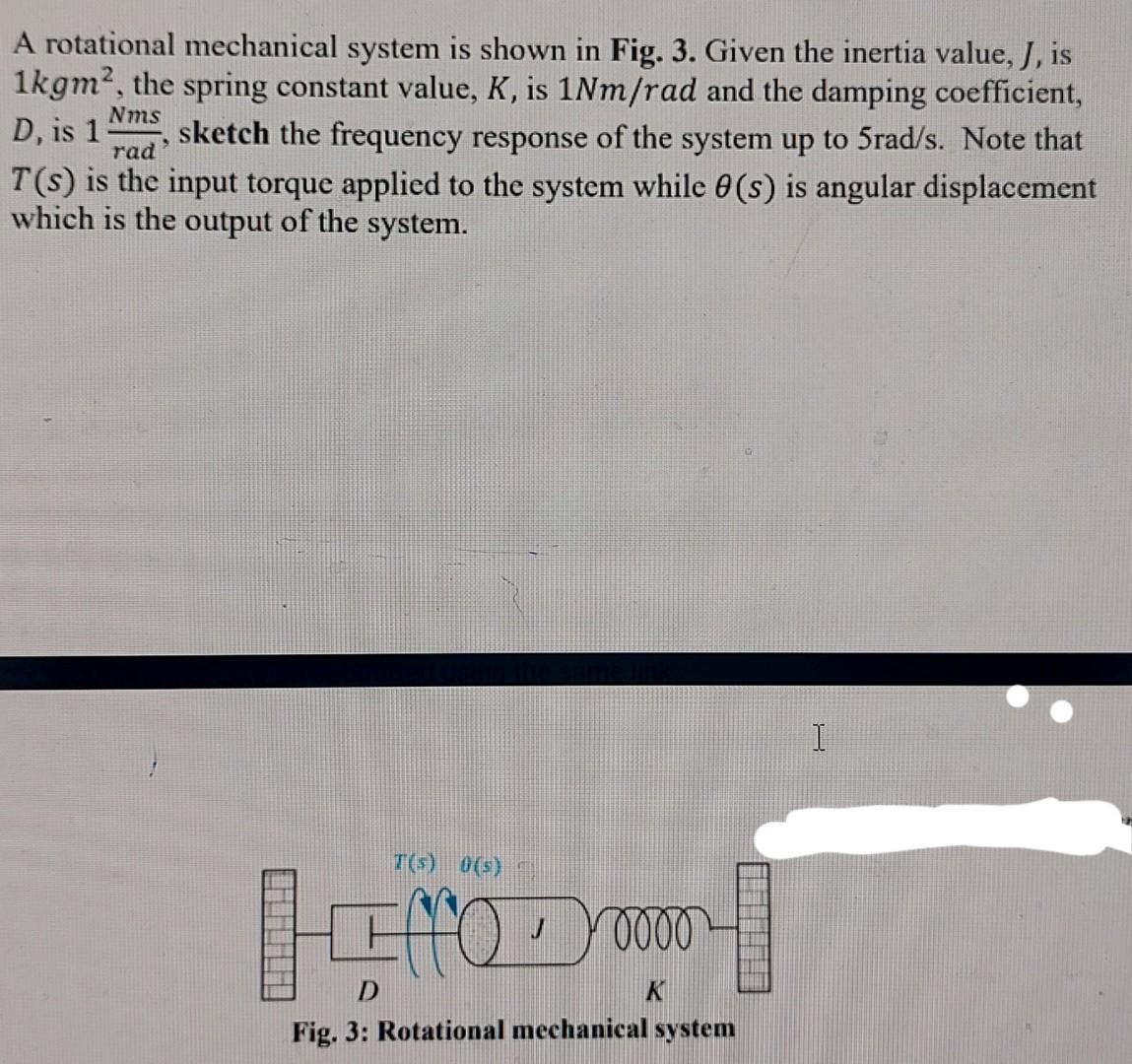 Solved Nms A rotational mechanical system is shown in Fig. | Chegg.com
