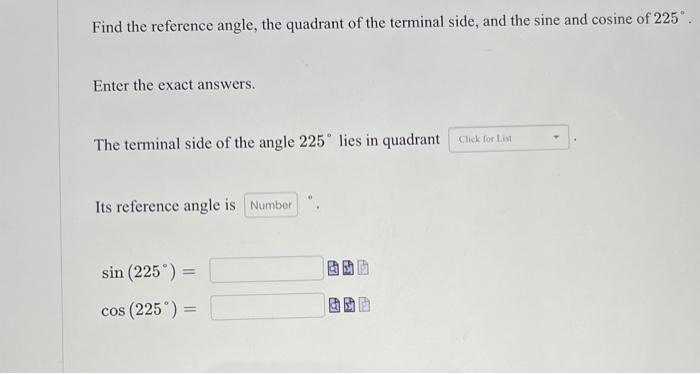 Solved Find the reference angle, the quadrant of the | Chegg.com