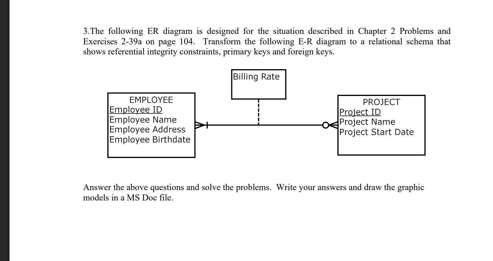 Solved 3.The following ER diagram is designed for the | Chegg.com