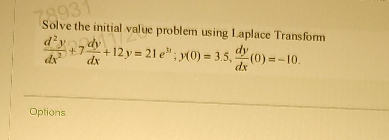 Solved Solve the initial value problem using Laplace | Chegg.com