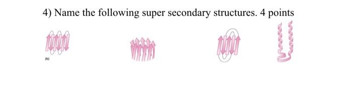 Solved 4) Name the following super secondary structures. 4 | Chegg.com