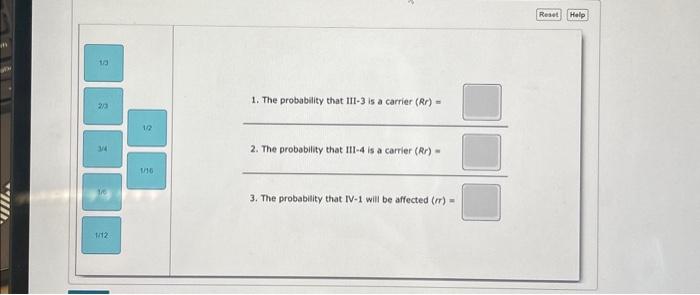 Solved VIII The pedigree from Part C is shown below. I II | Chegg.com