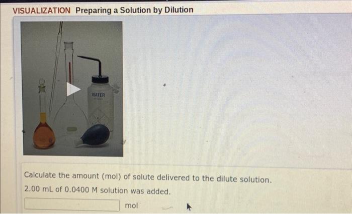 Solved VISUALIZATION Preparing a Solution by Dilution | Chegg.com