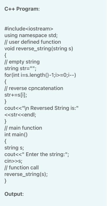 Solved C++ Program: #include using namespace std; // user | Chegg.com