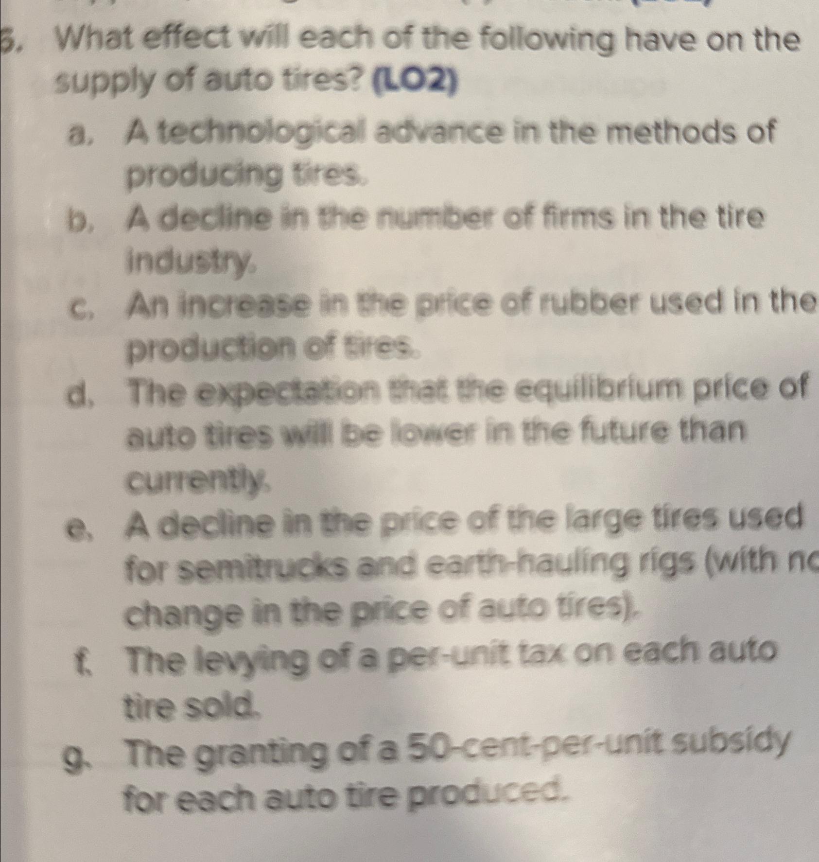 Solved What effect will each of the following have on the | Chegg.com
