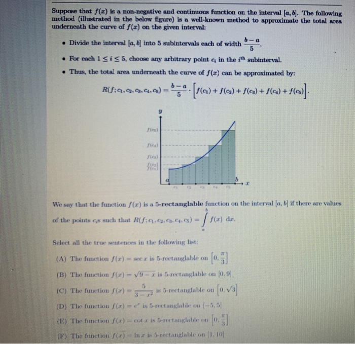 Solved Suppose that f(x) is a non-negative and continuous | Chegg.com