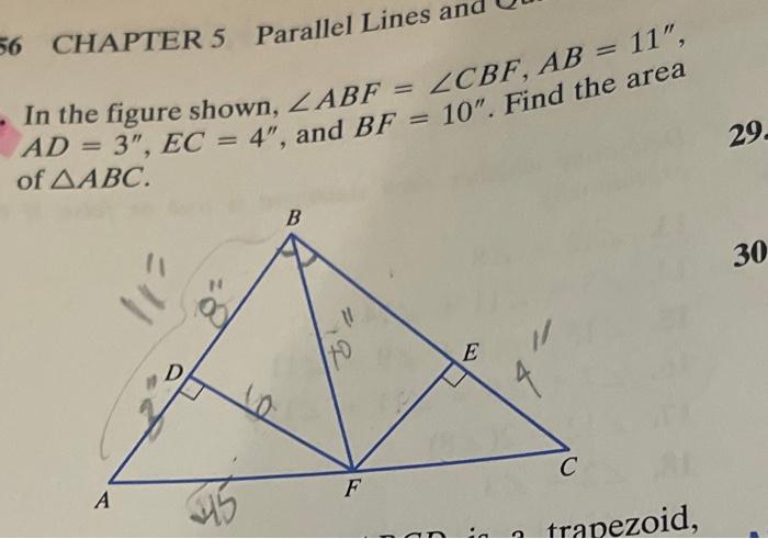Solved 56 CHAPTER 5 Parallel Lines and - In the figure | Chegg.com